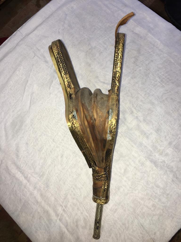 Vintage Handmade Moroccan Fireplace Bellows, Leather, Silver ...
