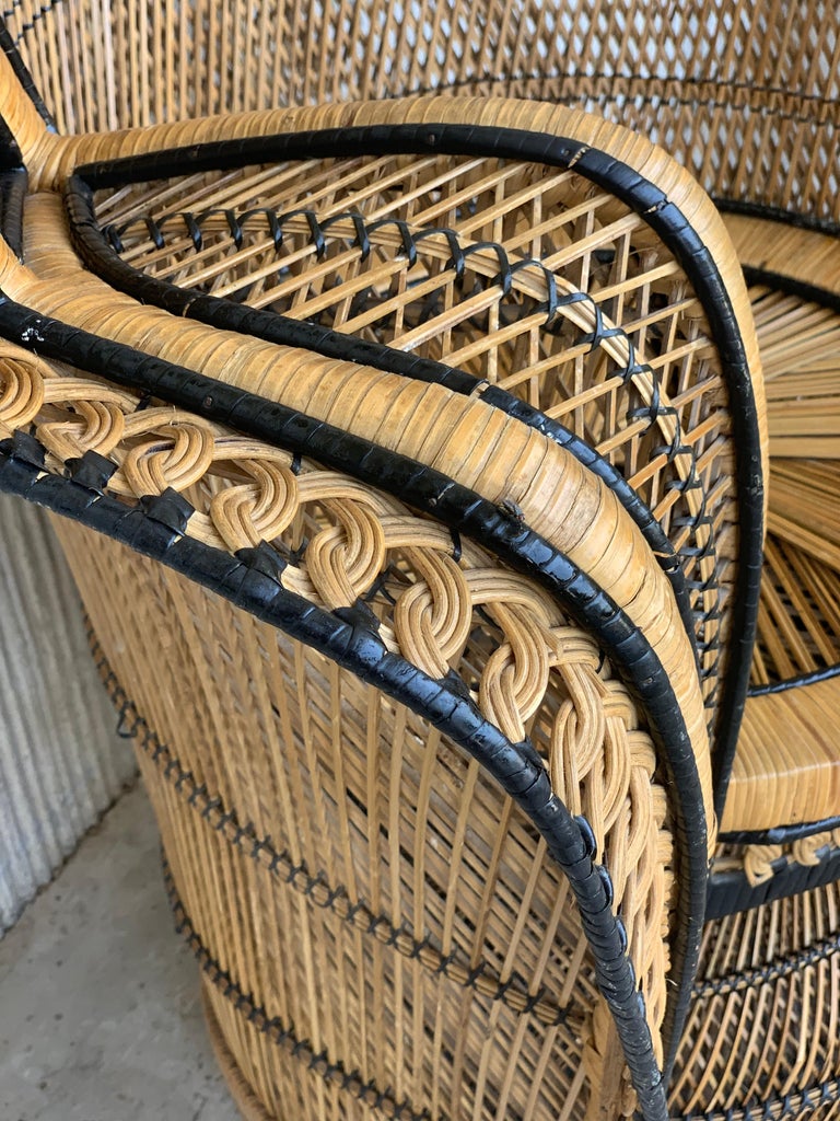 Vintage Handcrafted Wicker, Rattan and Reed Peacock Chair at 1stDibs