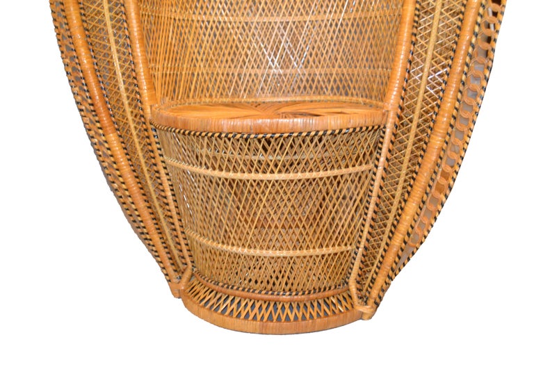 Vintage Boho Chic Handcrafted Beige and Black Wicker, Rattan, Reed ...