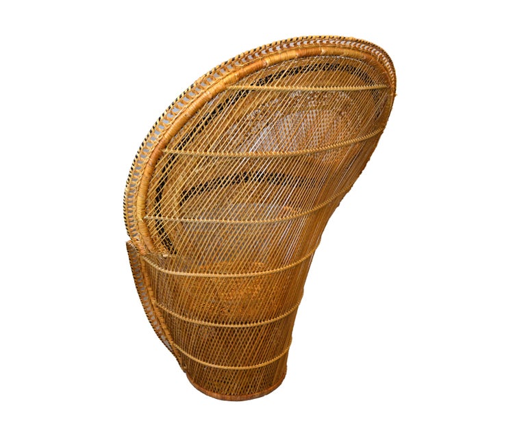 Vintage Boho Chic Handcrafted Beige and Black Wicker, Rattan, Reed ...