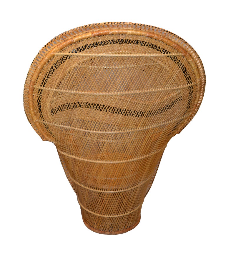 Vintage Boho Chic Handcrafted Beige and Black Wicker, Rattan, Reed ...