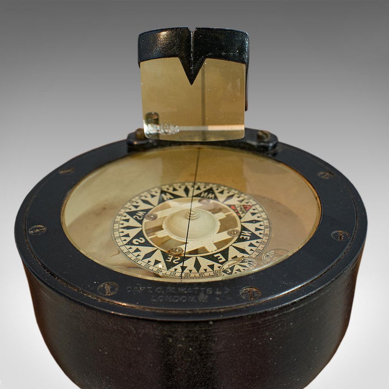 Vintage, Handheld Bearing Compass, English, Oak, Maritime, Navigation ...