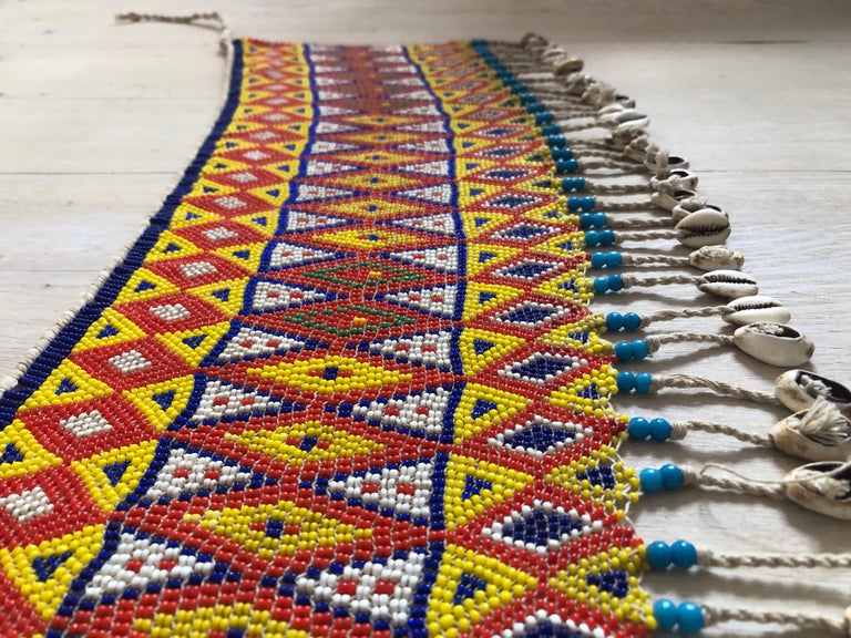 Vintage Handmade Multicolor Beaded Skirt from The Kirdi People ...