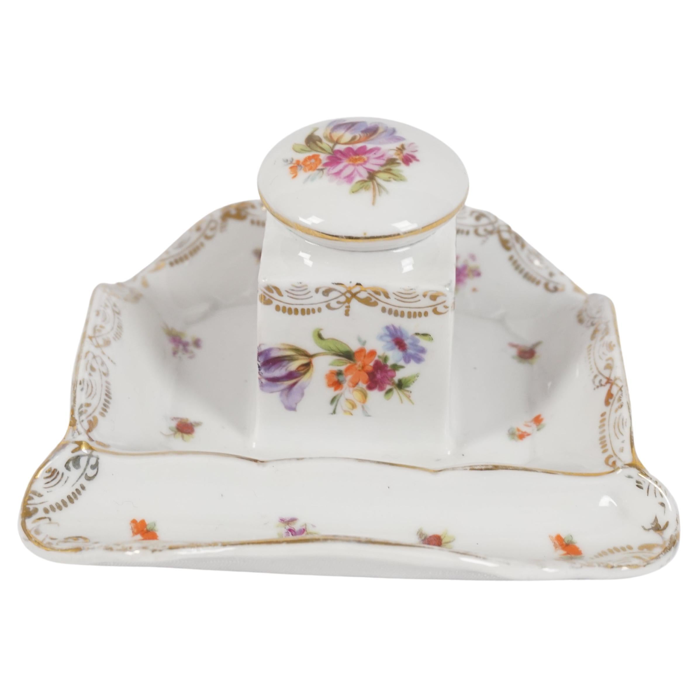 Vintage Hand Painted Inkwell, China Inkwell, Scotland For Sale at 1stDibs