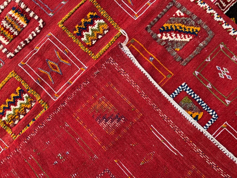 Vintage Moroccan Red Tribal Rug or Carpet For Sale at 1stDibs