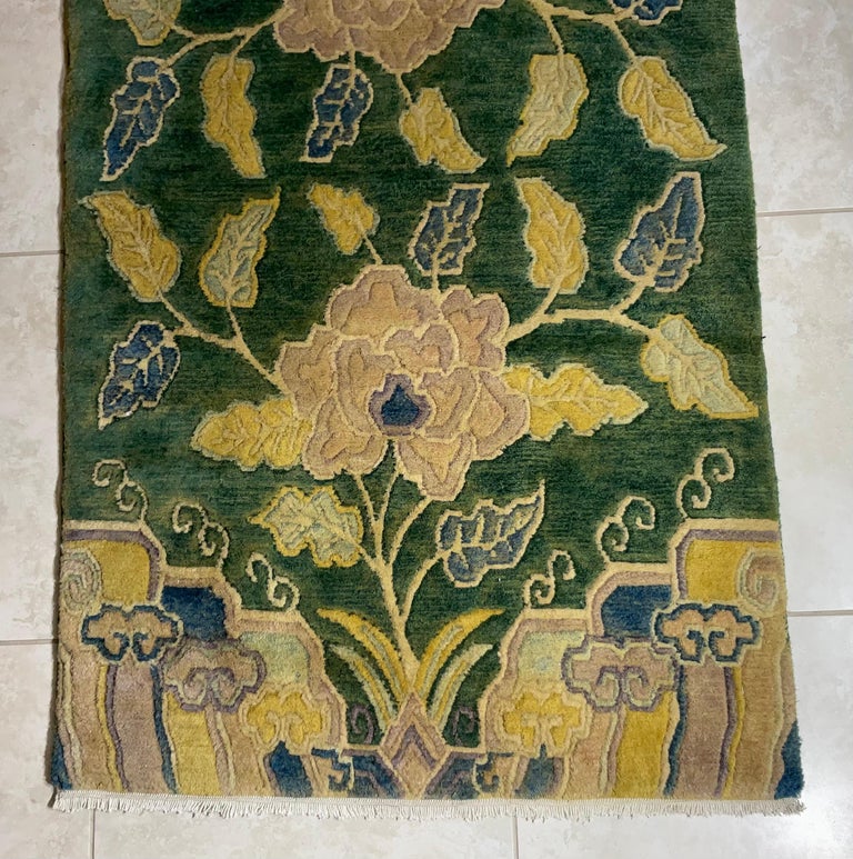 Vintage Handwoven Nepalese Rug For Sale at 1stDibs