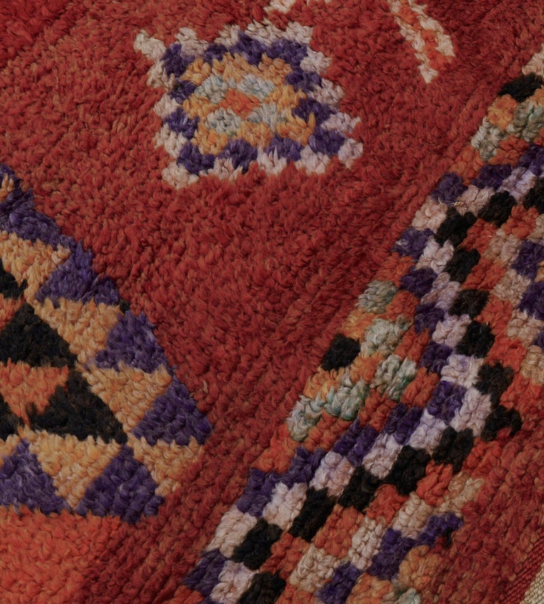 Vintage Handwoven Wool Moroccan Rug For Sale at 1stDibs