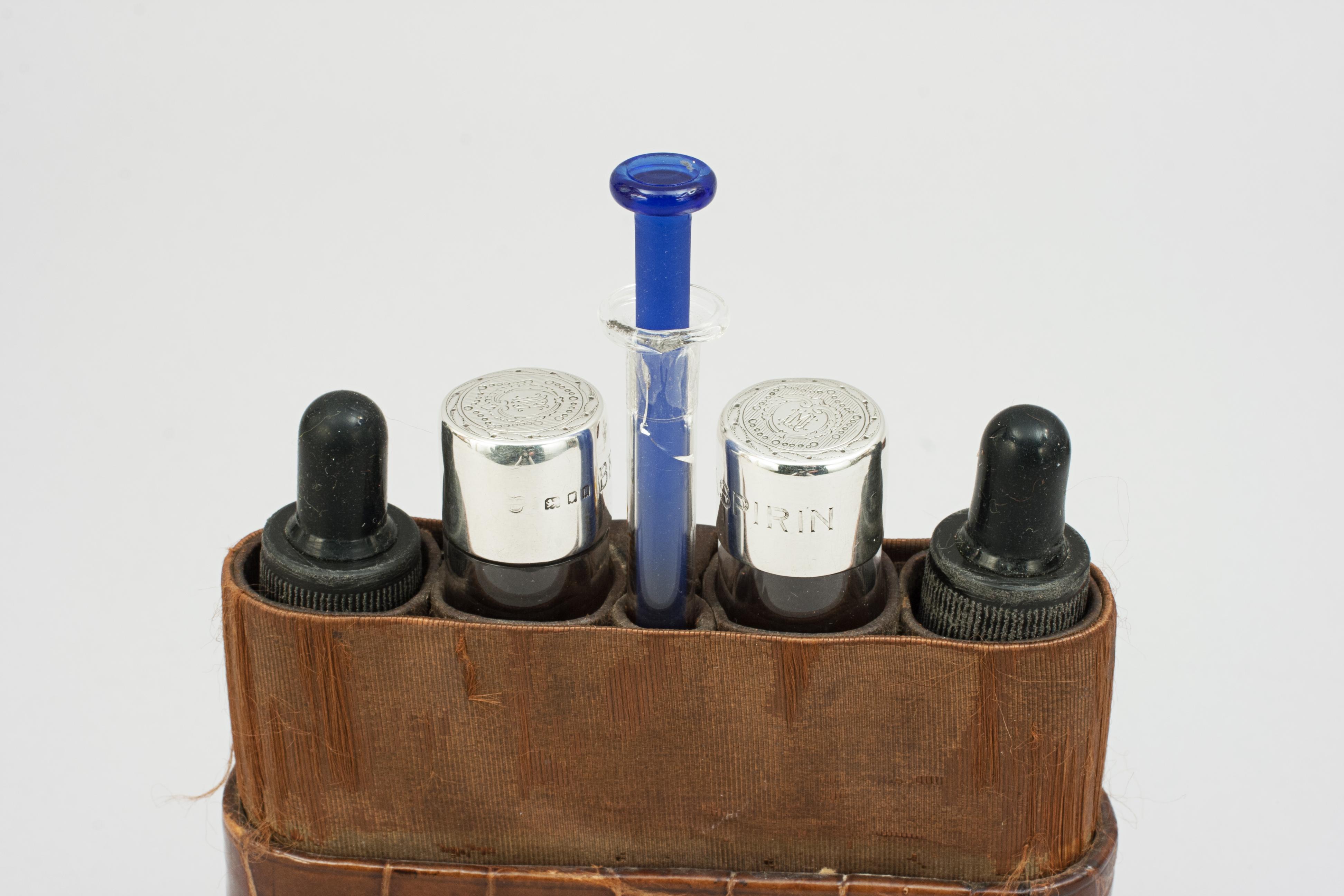 Vintage Hangover Cure Kit in Leather Case For Sale at 1stDibs