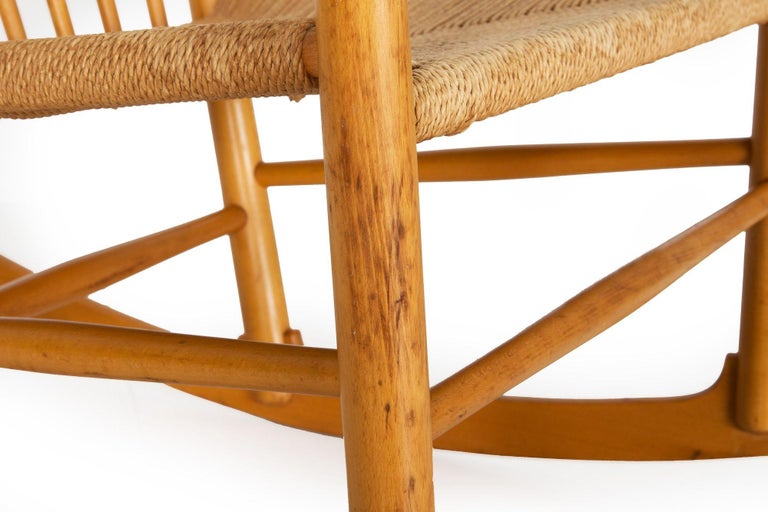 Vintage Hans Wegner Model J16 Beechwood Rocking Chair circa 1973 For ...