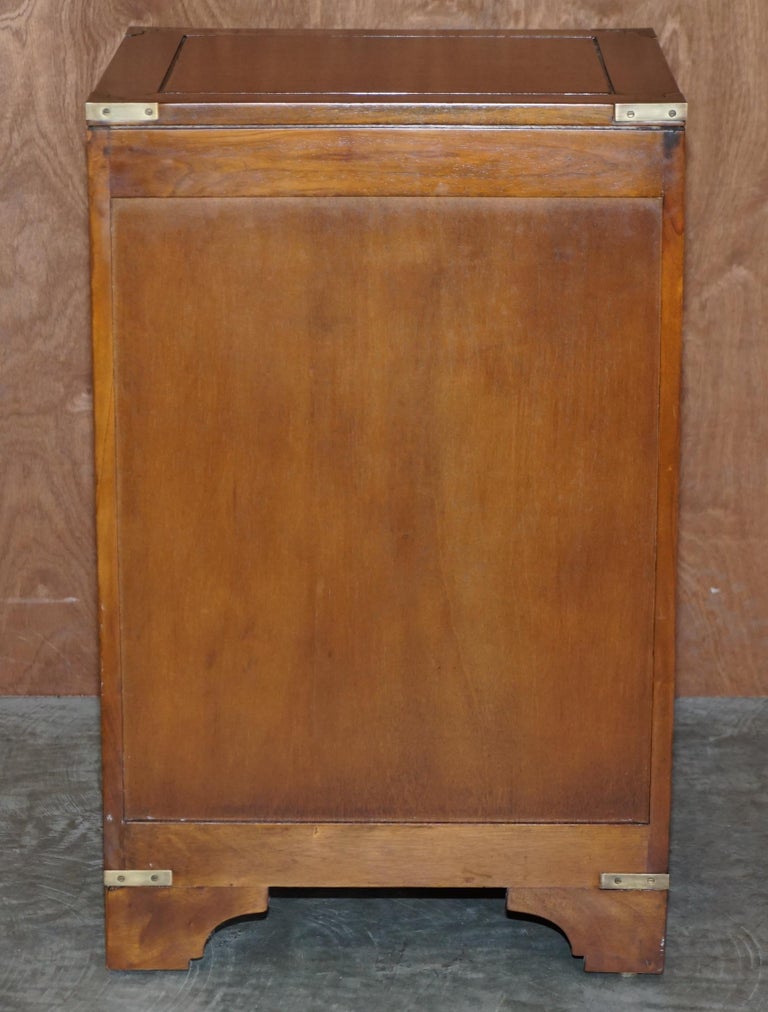 Vintage Hardwood and Brass Military Campaign Style Office Filing ...