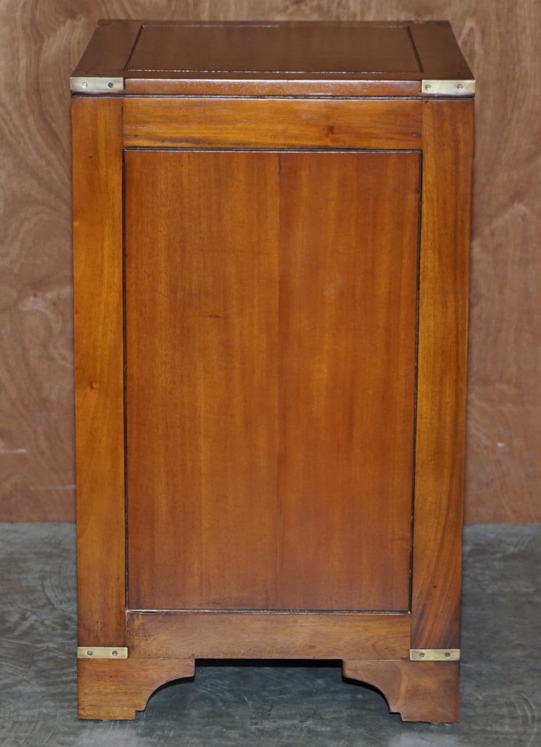 Vintage Hardwood and Brass Military Campaign Style Office Filing ...