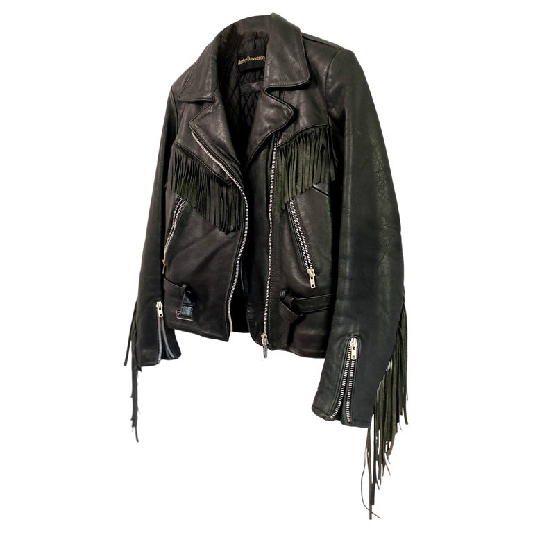 Vintage Harley Davidson impeccable Authentic Fringe Moto Biker Jacket ...
