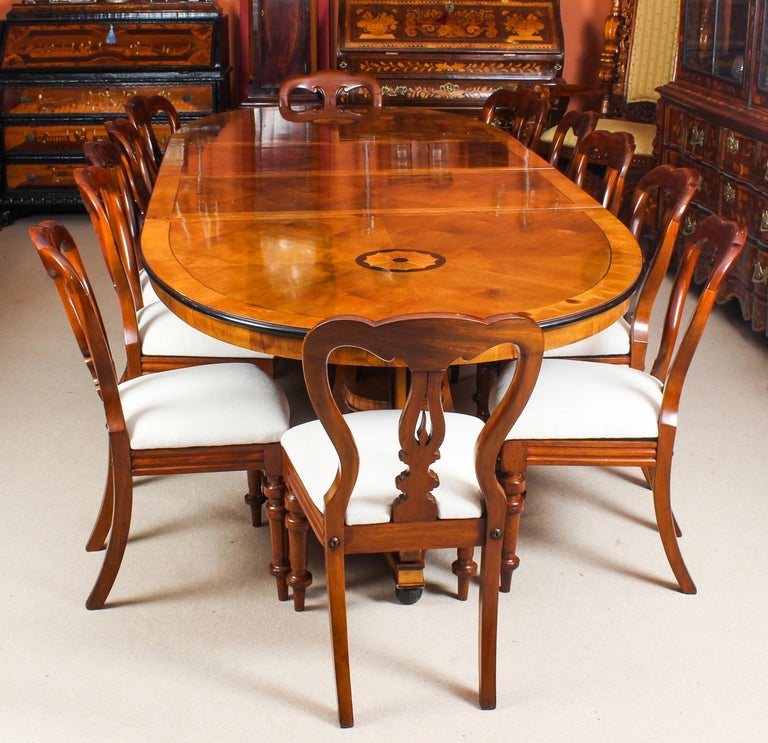Vintage Harrods Dining Table 20th Century and 12 Dining Chairs, 19th ...