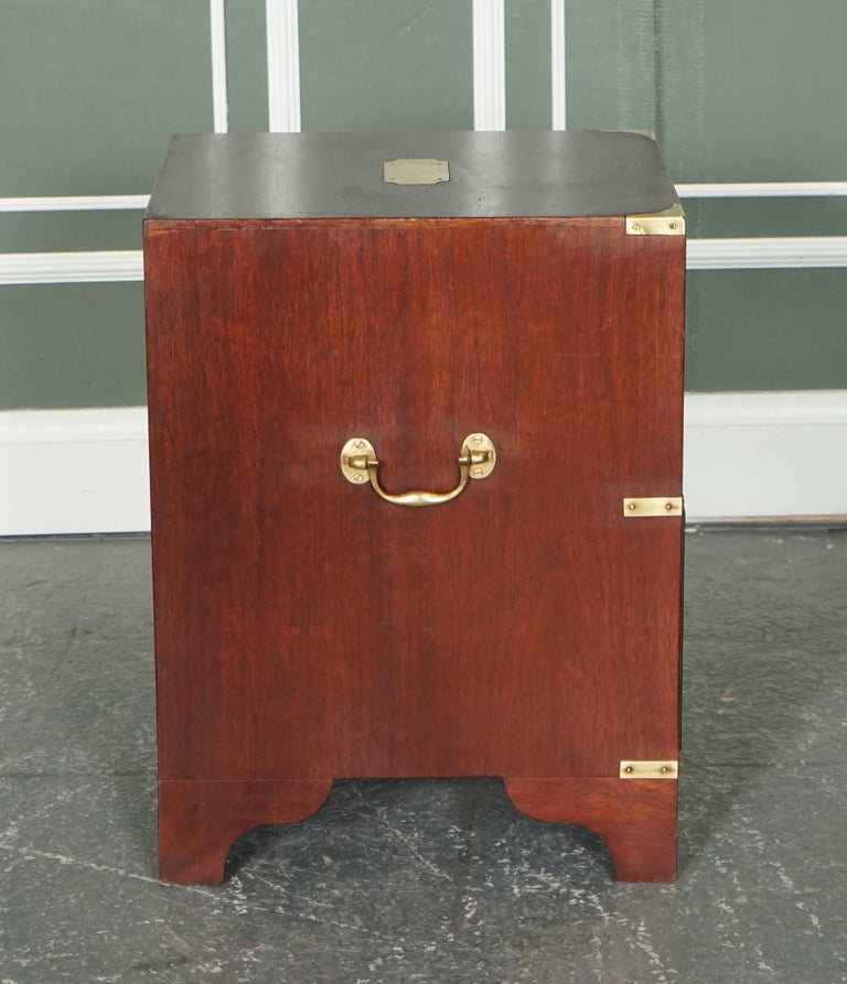 VINTAGE HARRODS KENNEDY MILITARY CAMPAIGN BEDSIDE NiGHTSTAND END TABLE ...