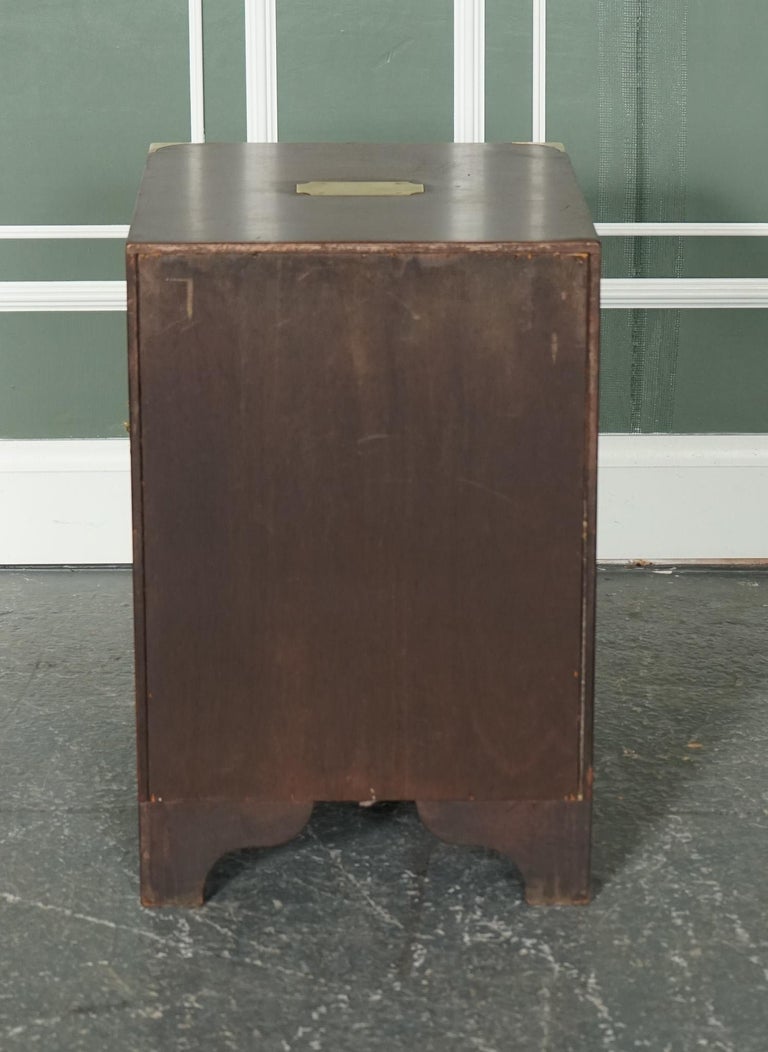 VINTAGE HARRODS KENNEDY MILITARY CAMPAIGN BEDSIDE NiGHTSTAND END TABLE ...