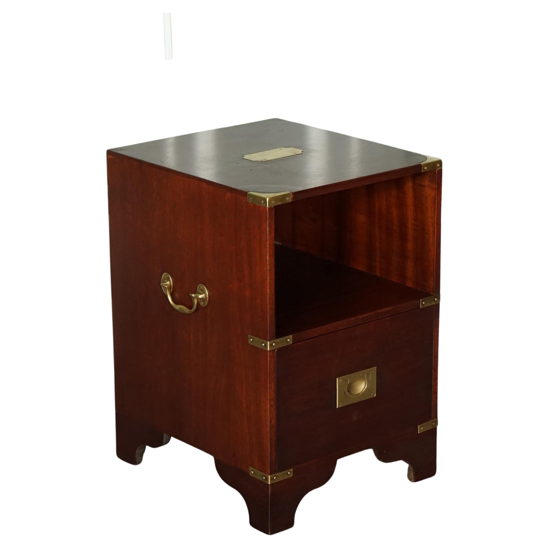 Pair of Mirror Inset Drum Bedside End Tables For Sale at 1stDibs