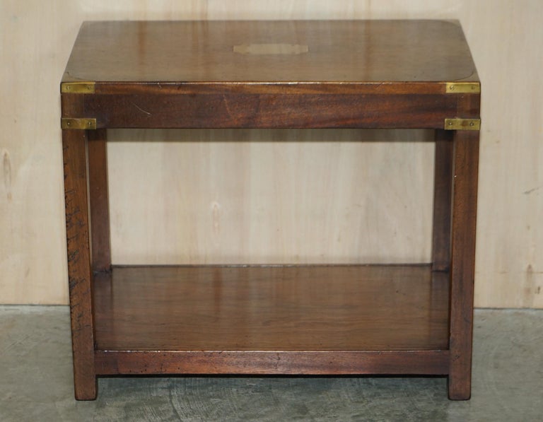 Vintage Harrods London Kennedy Military Campaign High Side End Table ...
