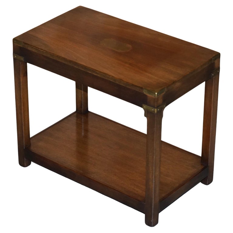 Vintage Harrods London Kennedy Military Campaign High Side End Table ...