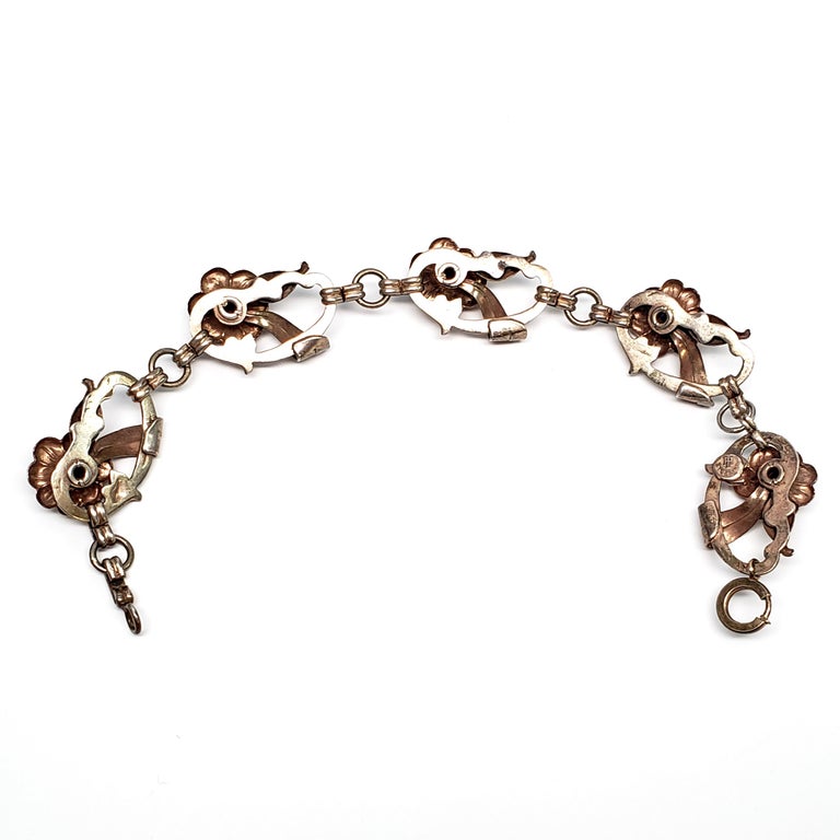 Vintage Harry Iskin Gold Vermeil over Ster Silver Purple Flower ...