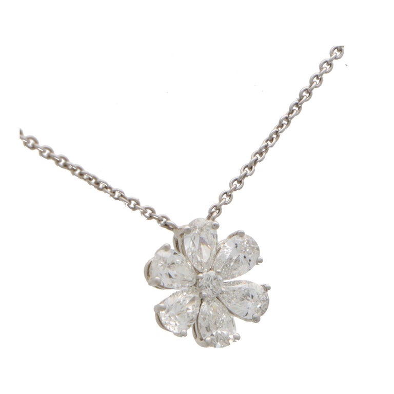 Vintage Harry Winston 'Forget Me Not' Diamond Flower Pendant in ...