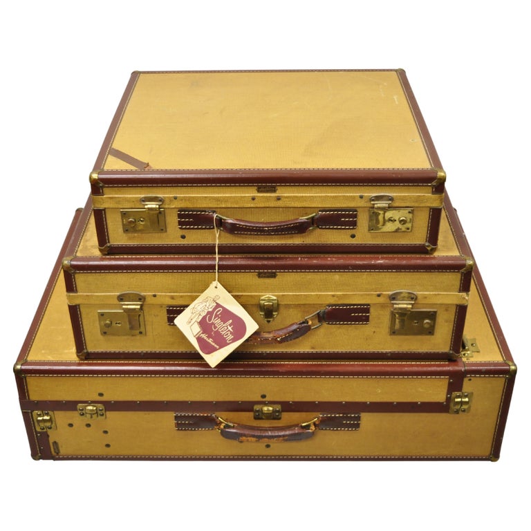 Vintage Hartmann Tourobe Gibraltarized Hard Luggage Suitcase Trunk, 3 ...