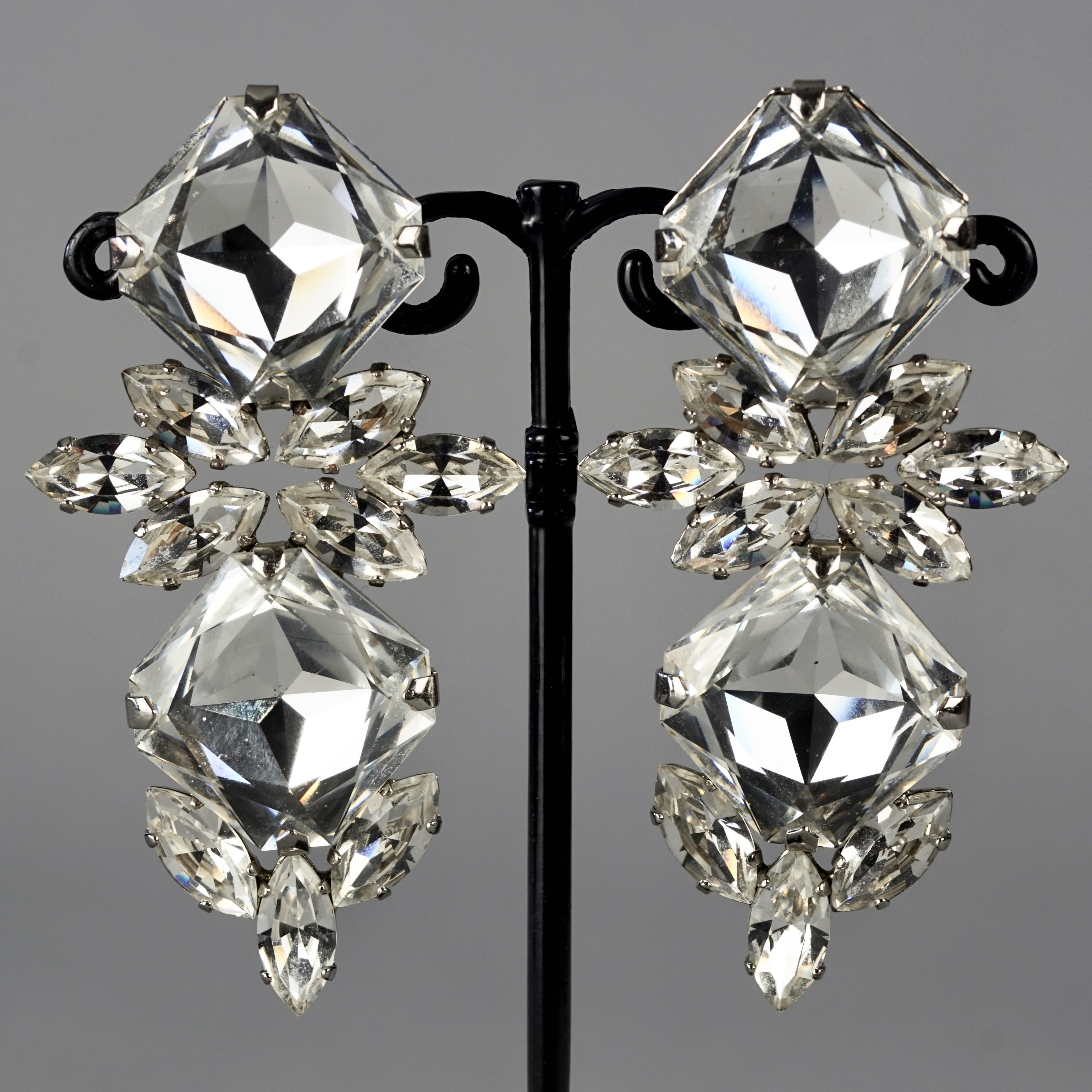 Vintage Haute Couture Massive French Rhinestone Dangling Earrings For ...