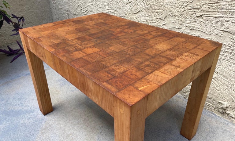 Vintage Hawaiian Modernist Custom Made Butcher Block End Grain Side ...