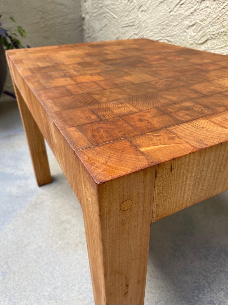 Vintage Hawaiian Modernist Custom Made Butcher Block End Grain Side ...