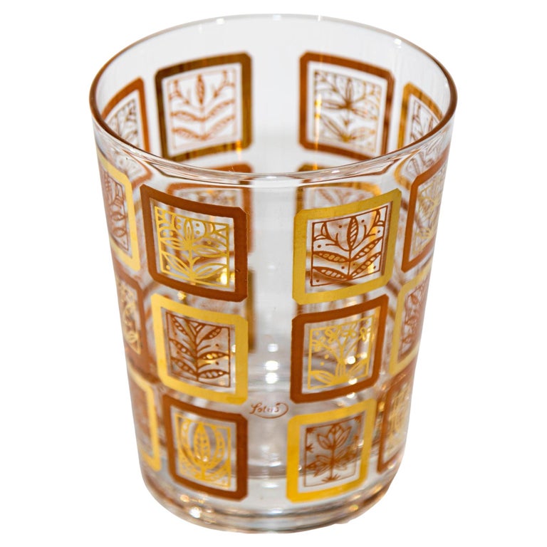 Vintage Hazel Atlas Lotus Autumnal Drinking Rock Cocktail Single Glass ...