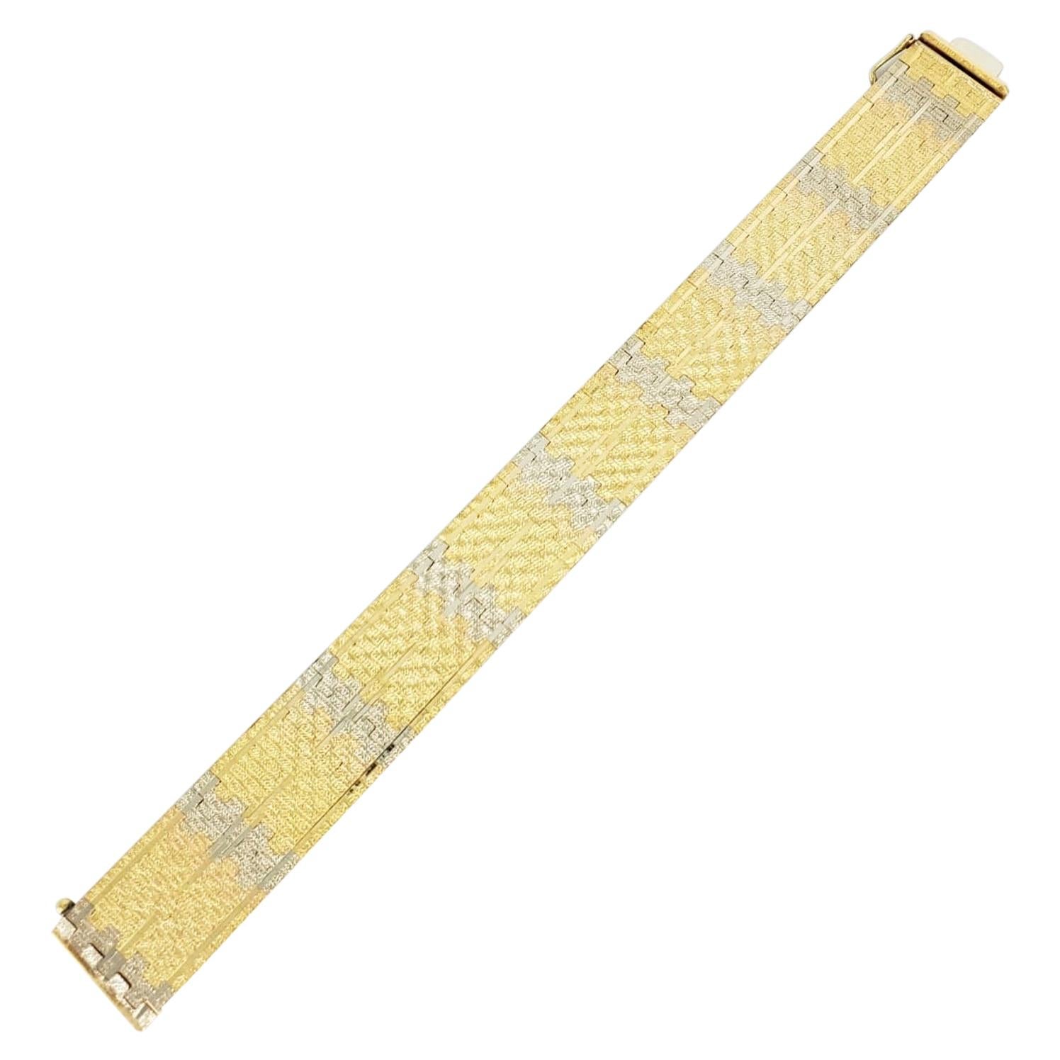 Tri-Color Vermeil Triple Strand Tubogas Flex Bracelet For Sale at 1stDibs
