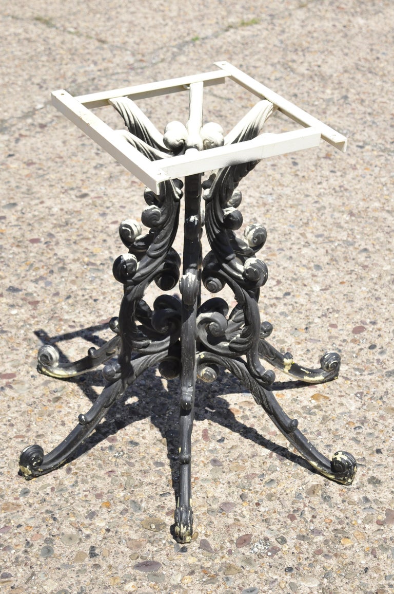 Vintage Heavy Cast Iron French Rococo Style Ornate Dining Pedestal ...