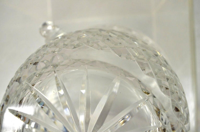 Vintage Heavy Diamond Cut Lead Crystal Glass Ice Bucket, Etched For ...