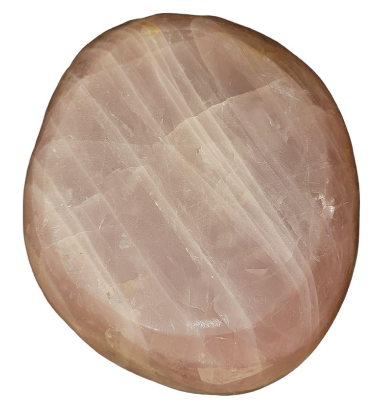 Vintage Heavy Rose Quartz Crystal Bowl For Sale at 1stDibs