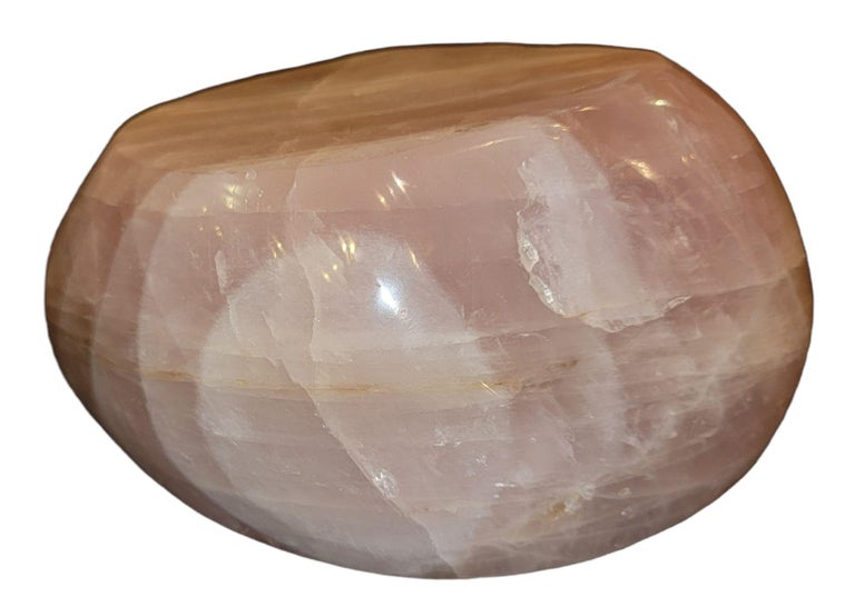 Vintage Heavy Rose Quartz Crystal Bowl For Sale at 1stDibs