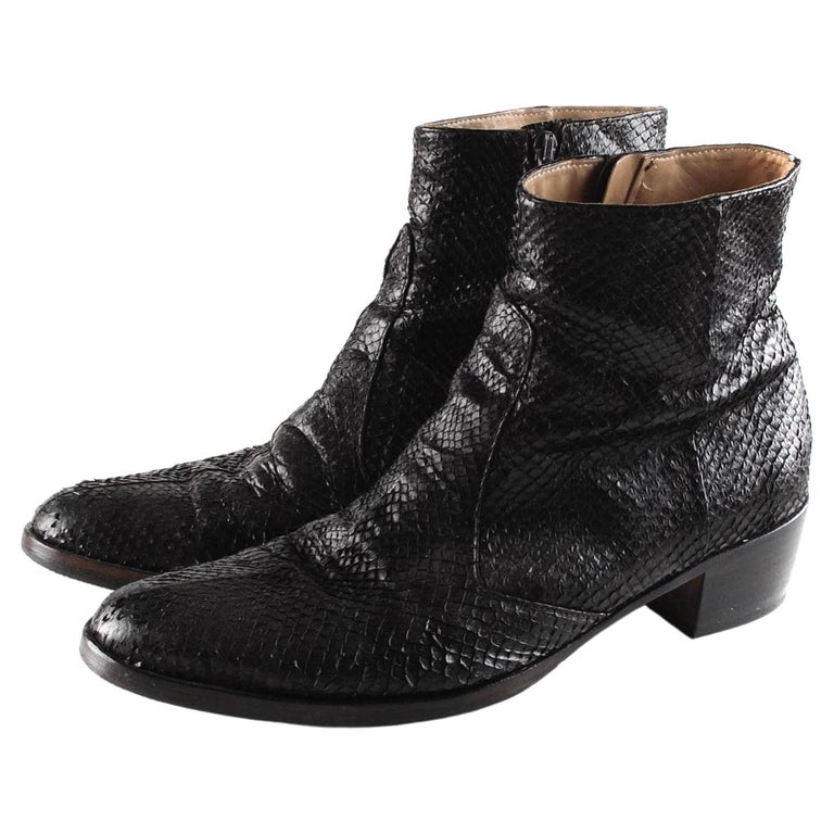 Vintage Helmut Lang Phyton Ankle Boots Leather Men Jonny Shoes Size USA ...