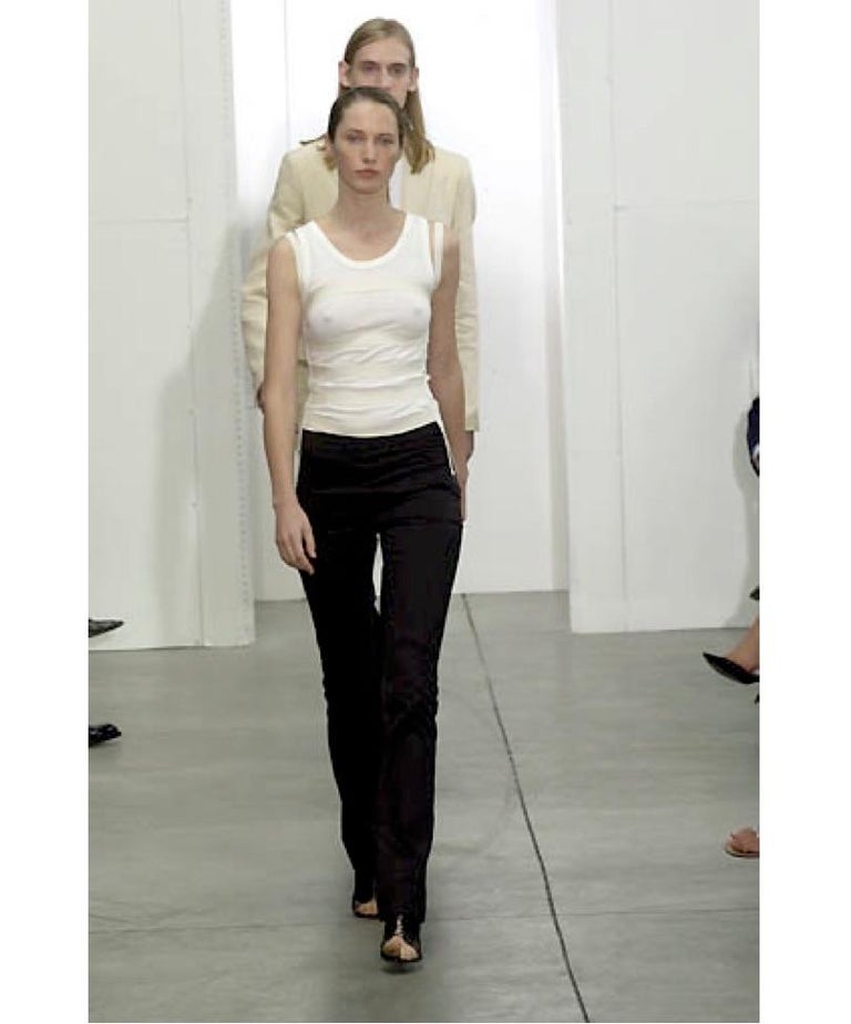 Vintage Helmut Lang White Side Lace Up Tank Top 2001 at 1stDibs