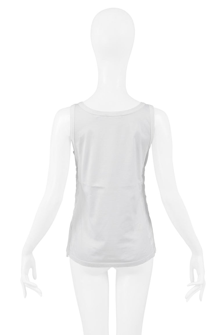 Vintage Helmut Lang White Side Lace Up Tank Top 2001 at 1stDibs