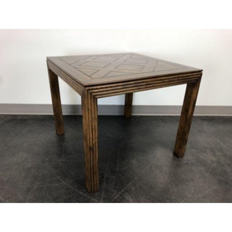 HENREDON Artefacts Campaign Style Square Accent Table For Sale at 1stDibs