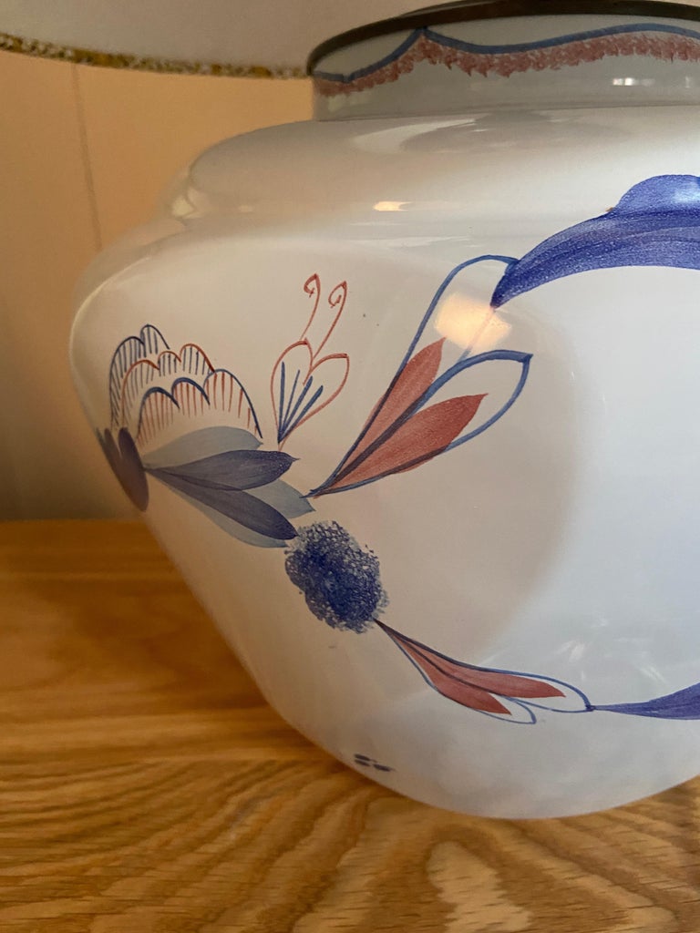 Vintage Henriot Quimper Faience Table Lamp, France, Late 20th-Century ...