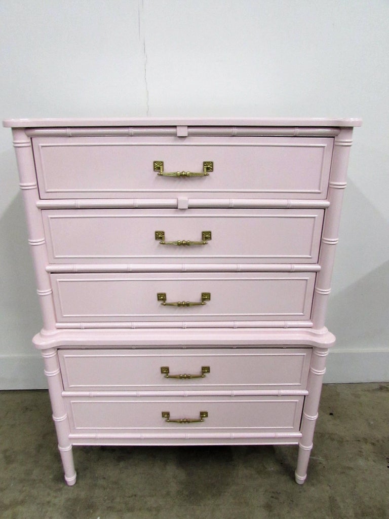 Vintage Henry Link Bali Hai Lacquered Five-Drawer Chest at 1stDibs