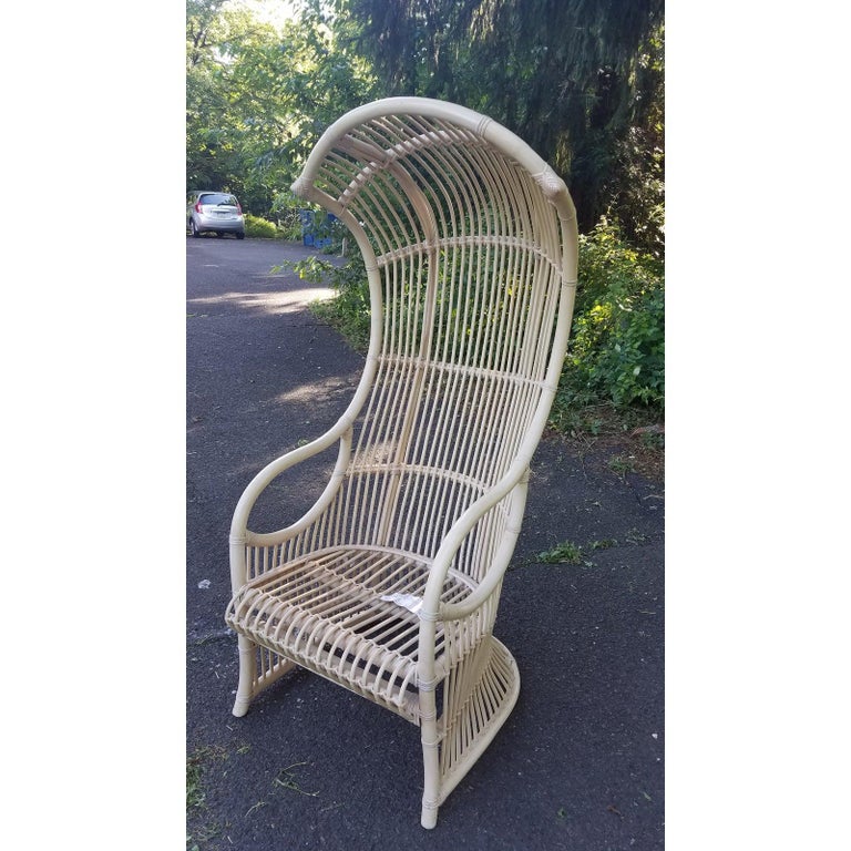 Vintage Henry Olko for Willow and Reed Bent Rattan Canopy Chair at 1stDibs