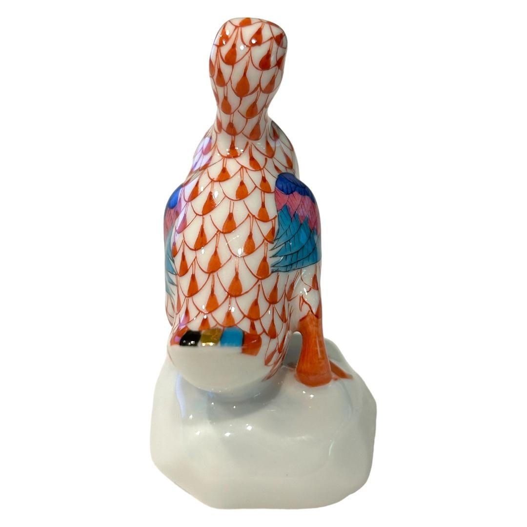 Vintage Herend Handpainted Rust/Orange Fishnet Porcelain “Duck ...