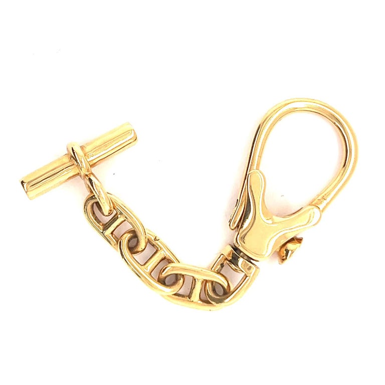 Vintage Hermes 18 Karat Gold Key Chain at 1stDibs
