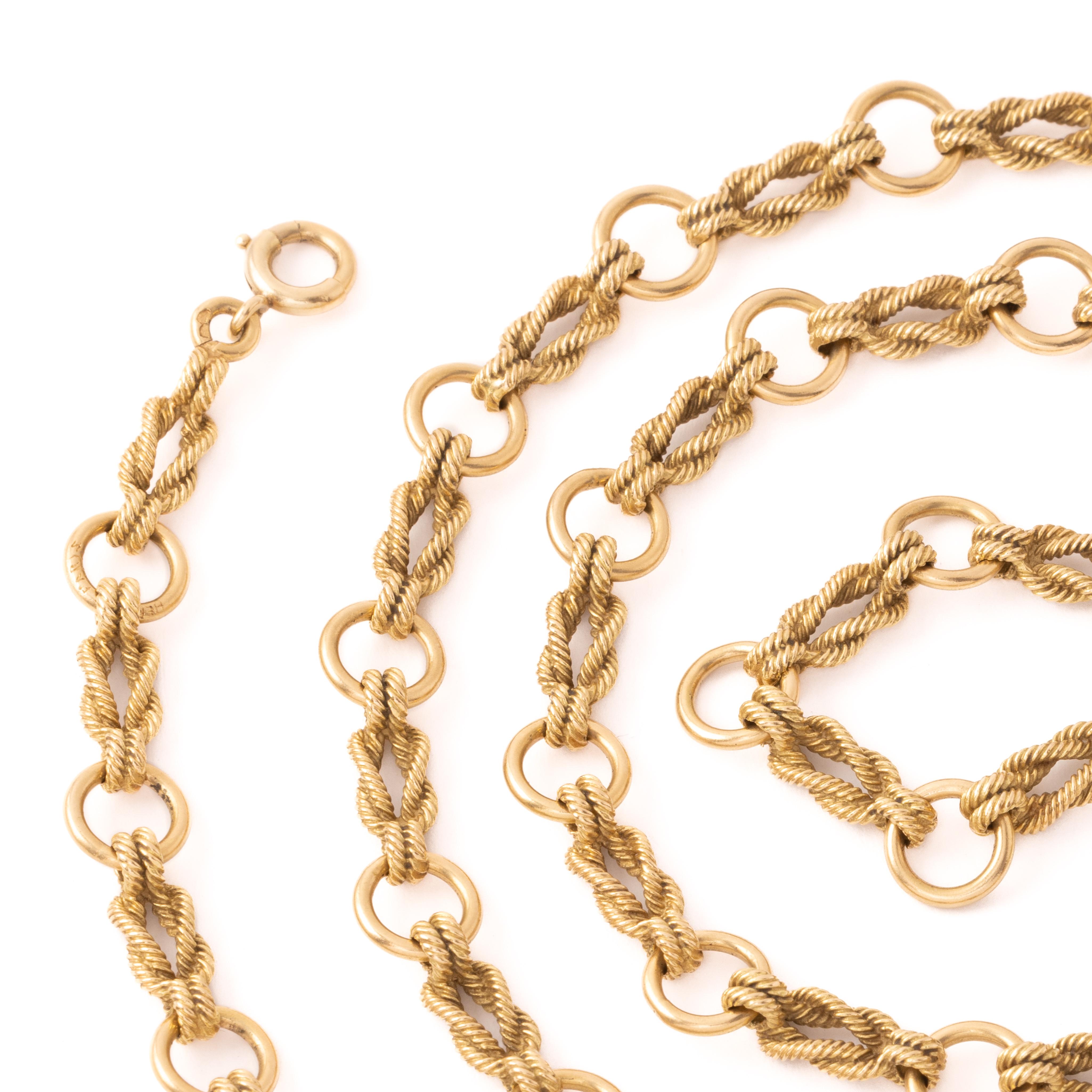 Vintage Hermès 18 Karat Yellow Gold Nautical Link Chain Necklace For ...