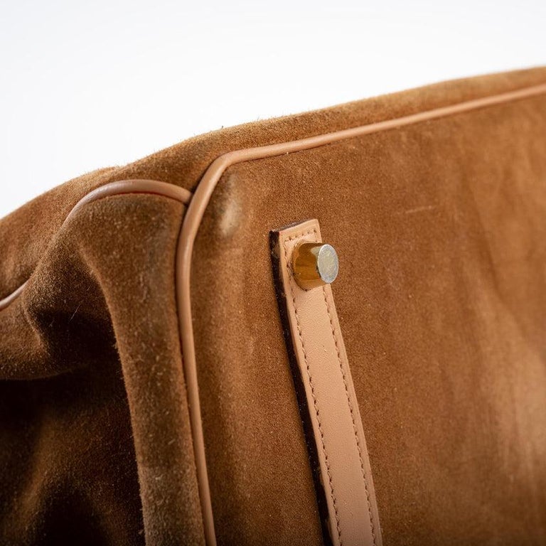 Vintage Hermès Birkin 35 Fauve Grizzly Suede and Painted Leopard ...