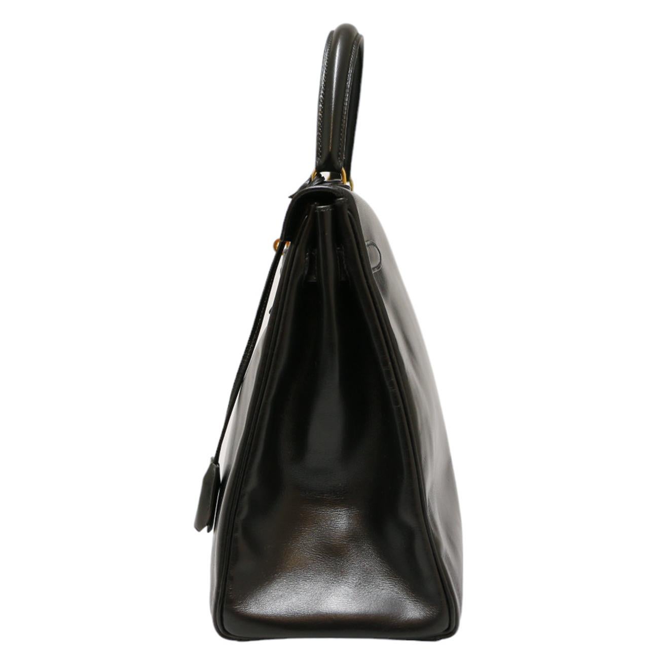 Vintage HERMES Black Kelly 35 For Sale at 1stDibs