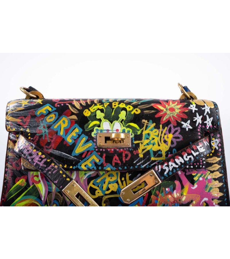 Vintage Hermès Custom Painted ‘Graffiti’ Mini Kelly 20 with Gold ...