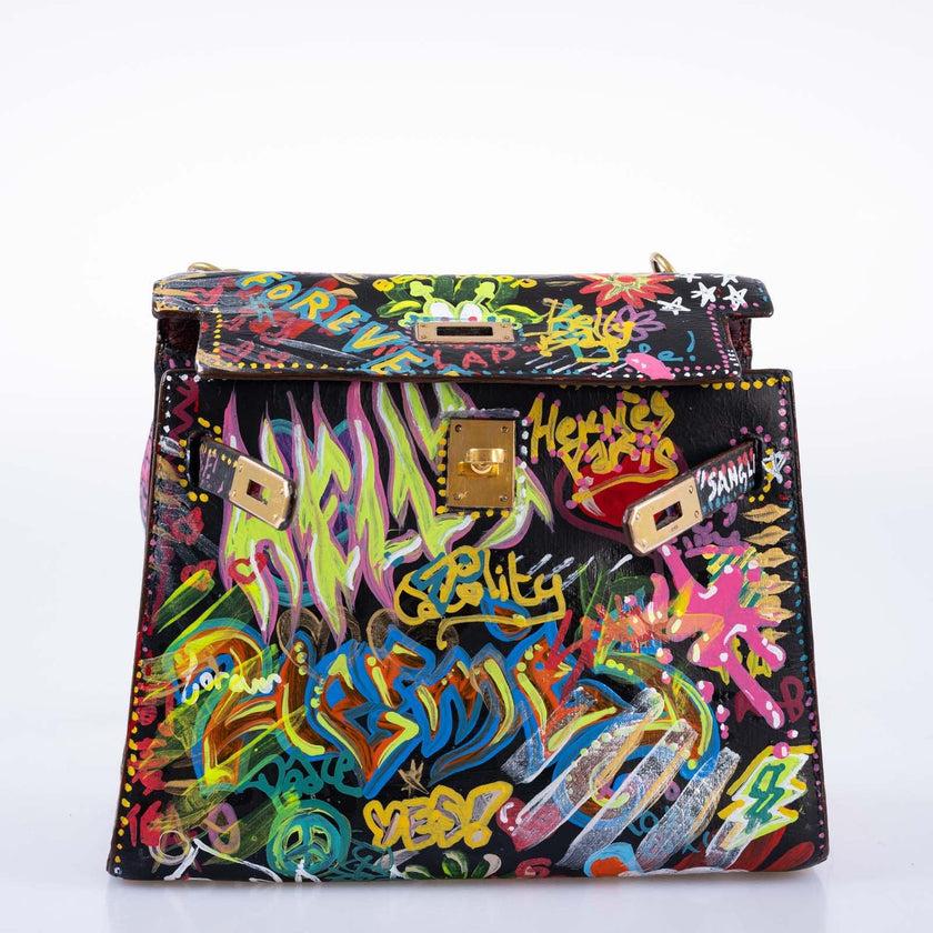 Vintage Hermès Custom Painted ‘Graffiti’ Mini Kelly 20 with Gold ...