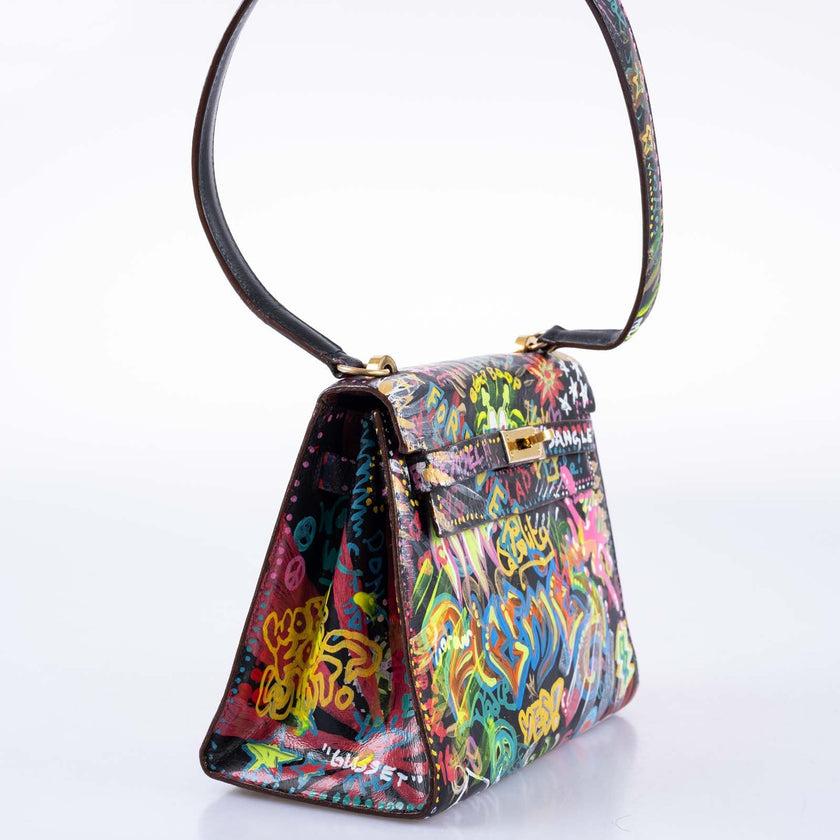 Vintage Hermès Custom Painted ‘Graffiti’ Mini Kelly 20 with Gold ...