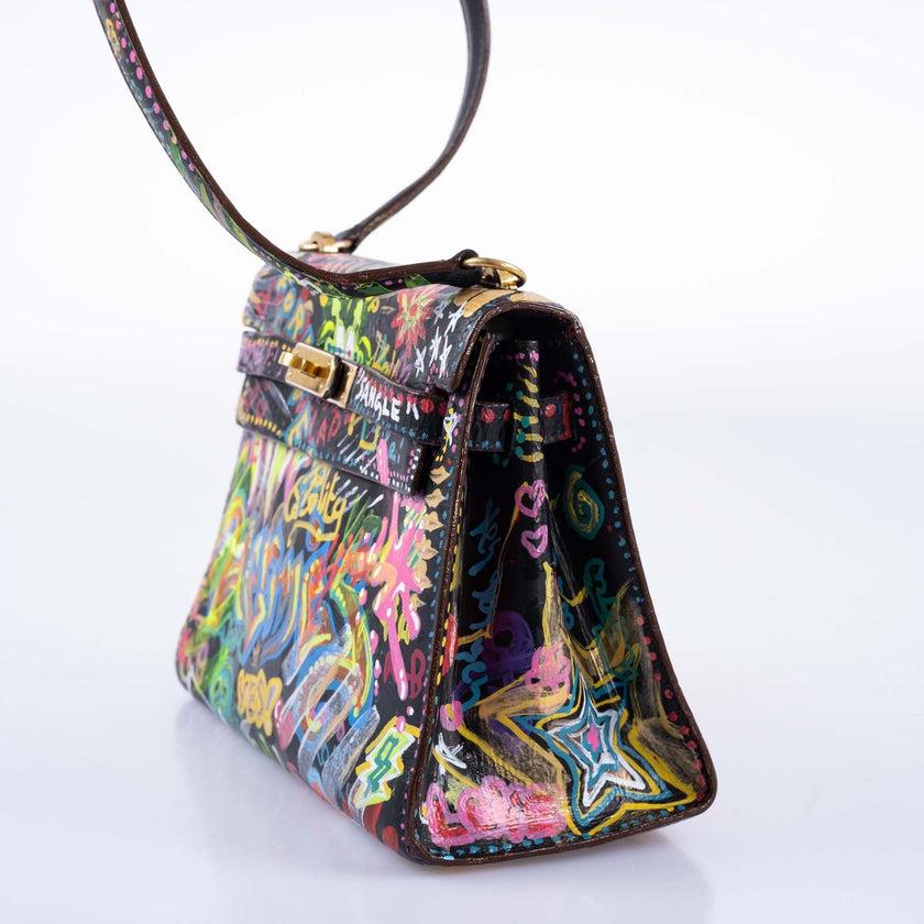 Vintage Hermès Custom Painted ‘Graffiti’ Mini Kelly 20 with Gold ...